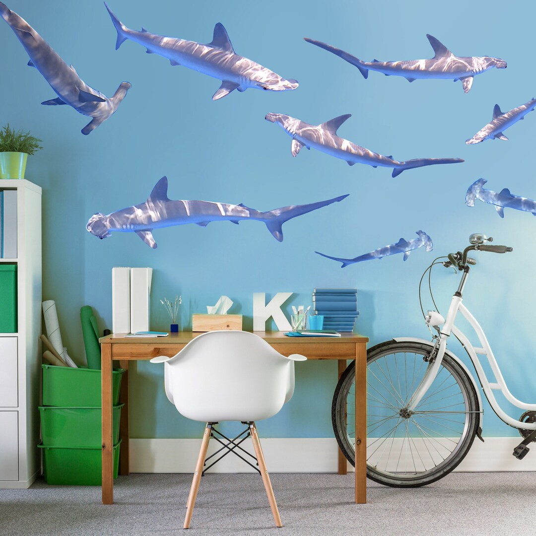 Hammerhead Shark Wall Decal Sticker Kit-smooth Hammerhead Shark Decals ...