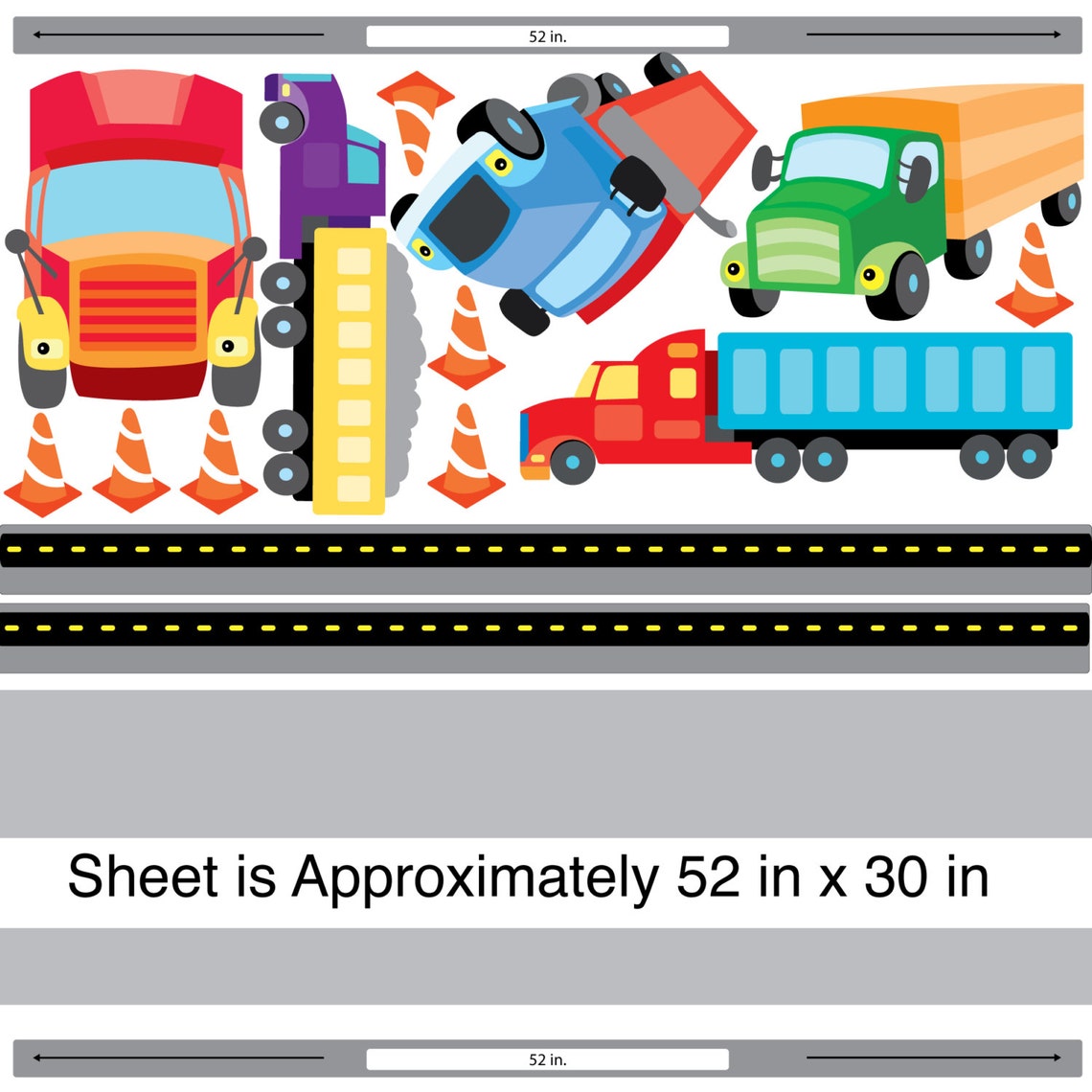 Big Rig Trucks Wall Decal Kit Truck Wall Decal by - Etsy