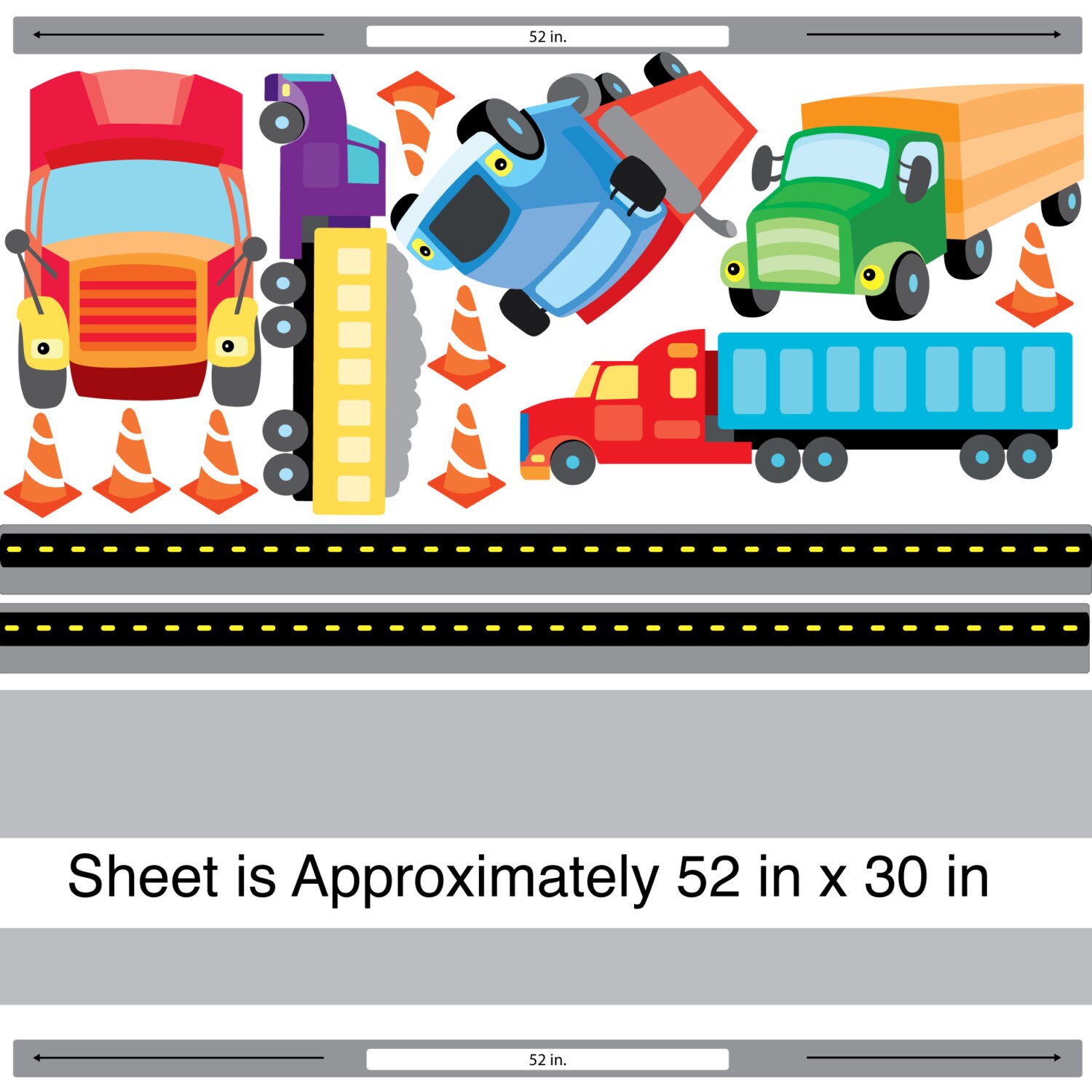 Big Rig Trucks Wall Decal Kit Truck Wall Decal by | Etsy