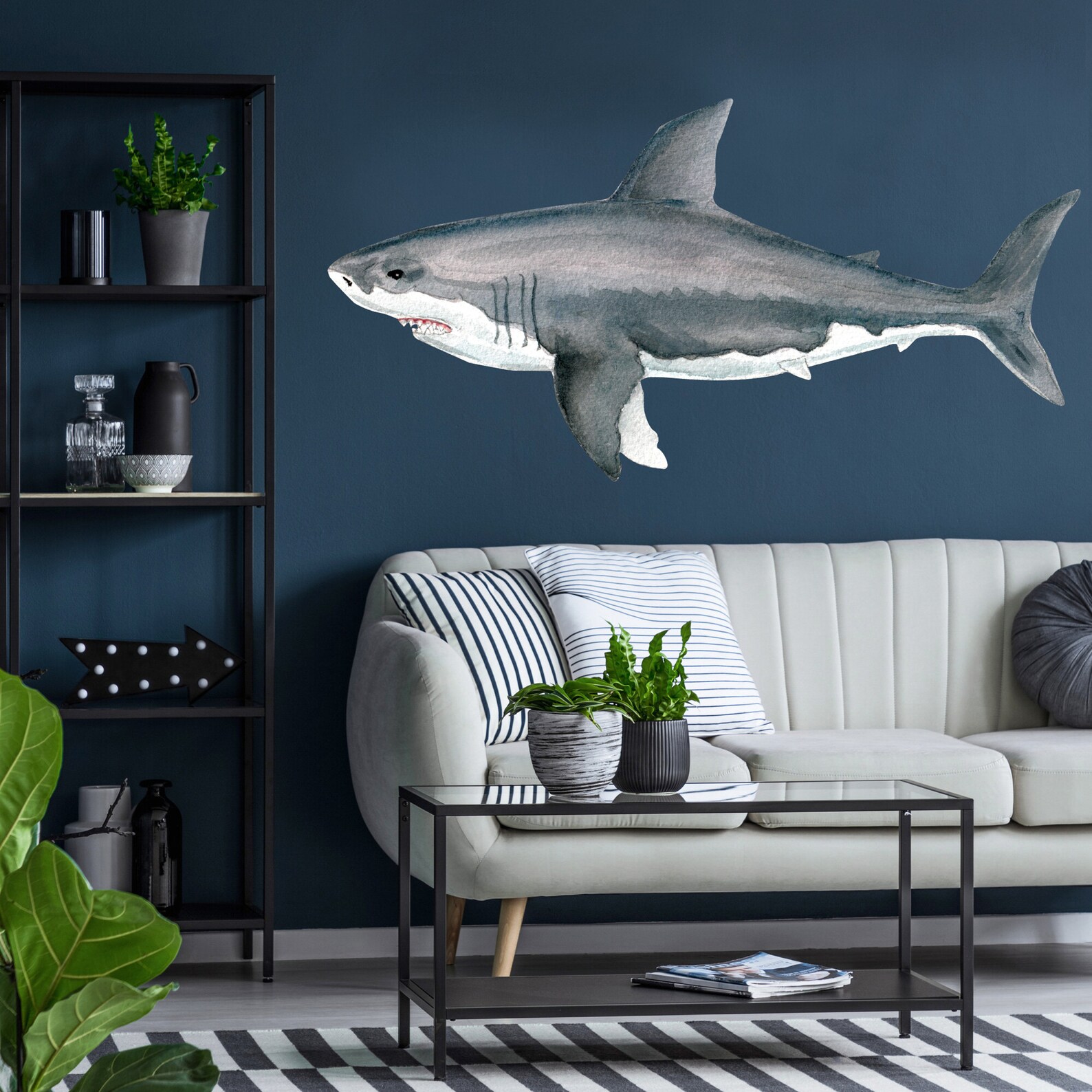 Shark Watercolor Wall Decal Sticker - Large Great White Decal by ...
