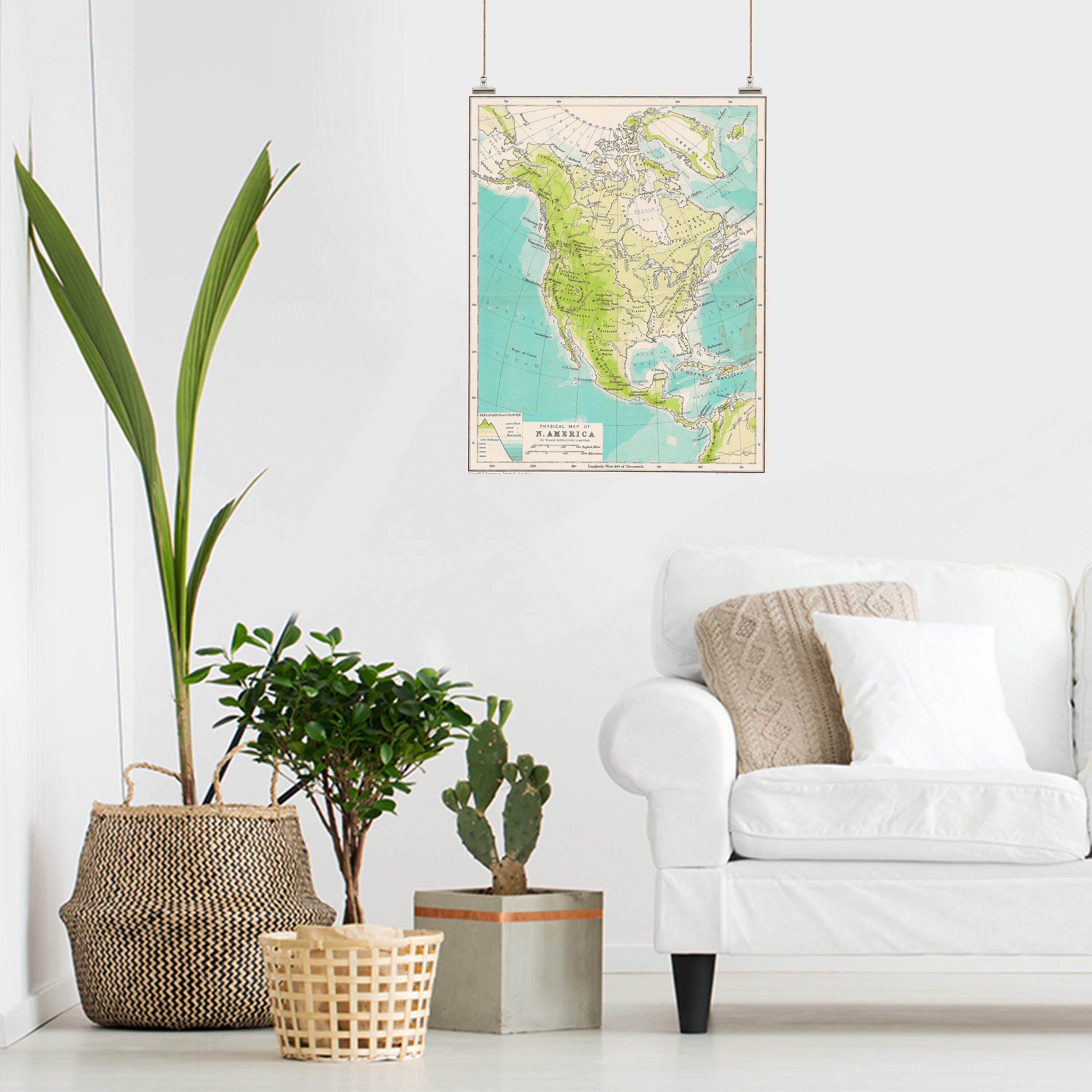 Vintage North America Map Decor Banner by Chromantics | Etsy