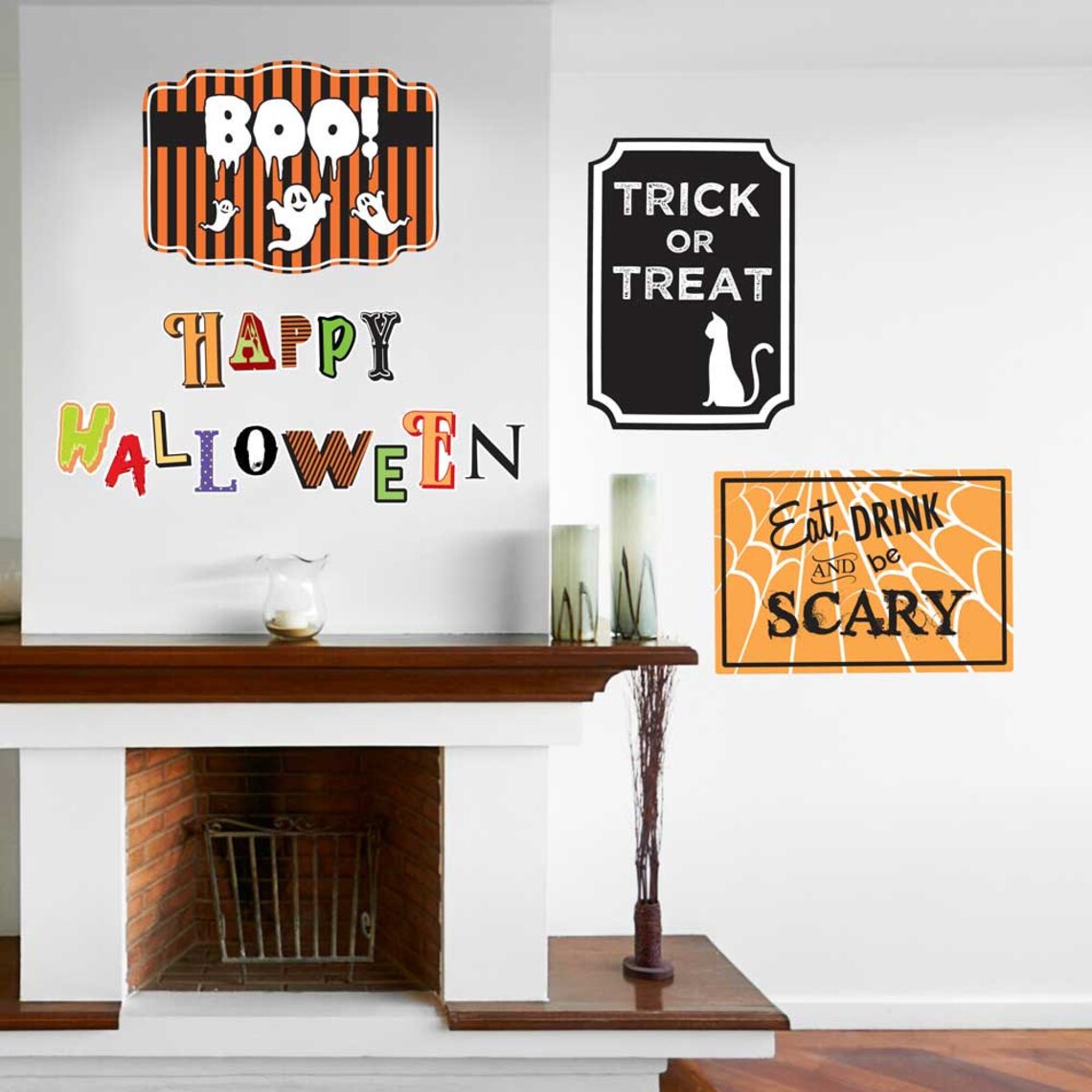 Happy Halloween Signs Wall Decal Kit Halloween Wall Decal by - Etsy