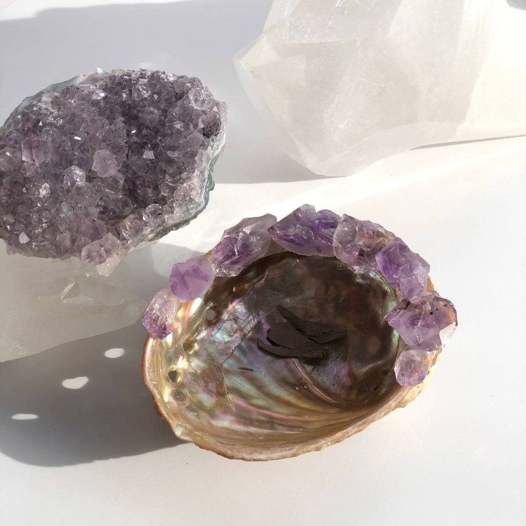 Crystal Mermaid Smudge Shell | Altar Crystal | Ceremony Tool | Amethyst ...