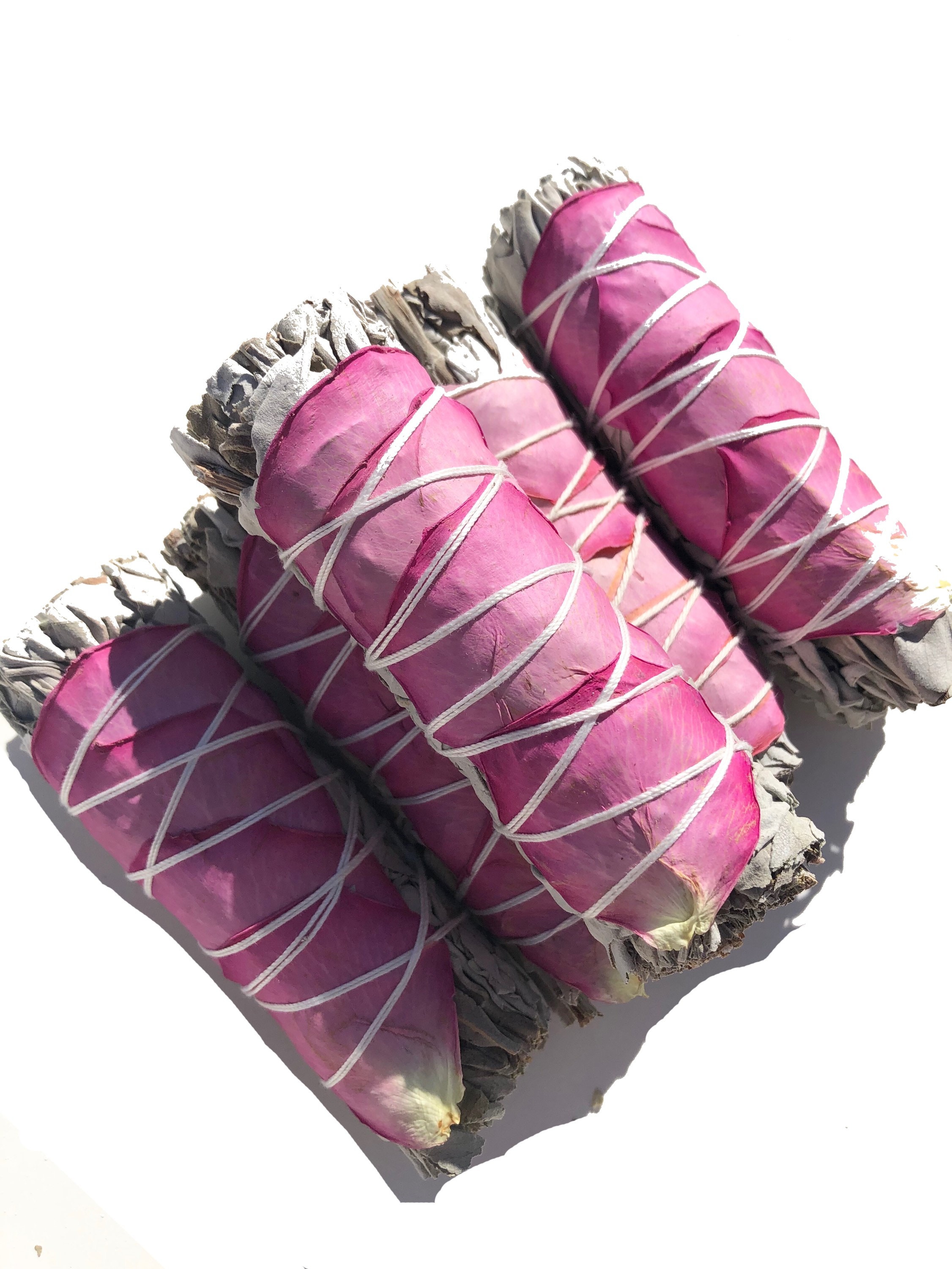 Bulk Rose Sage Bundle 5 Pink Rose White Sage Smudge Stick - Etsy