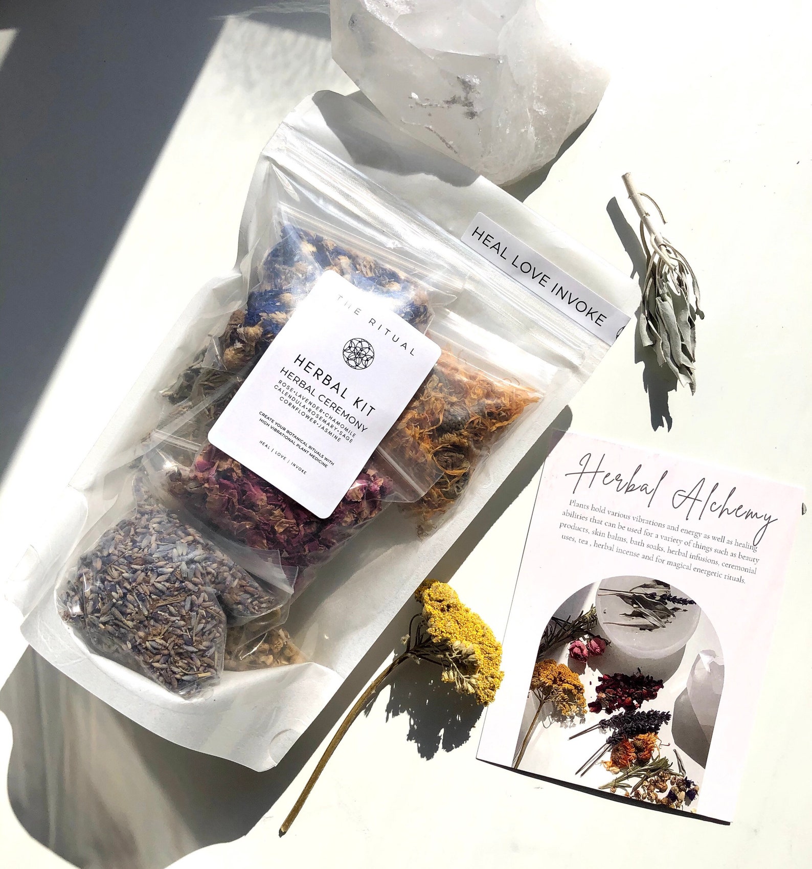 Herbal Sample Kit Organic Rose White Sage Cornflower Calendula - Etsy