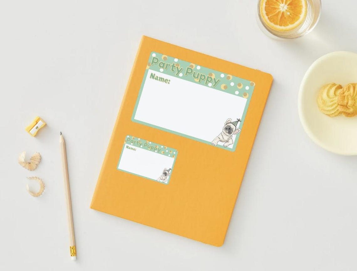 Puppy Party Name Tag Template (canva) - Etsy