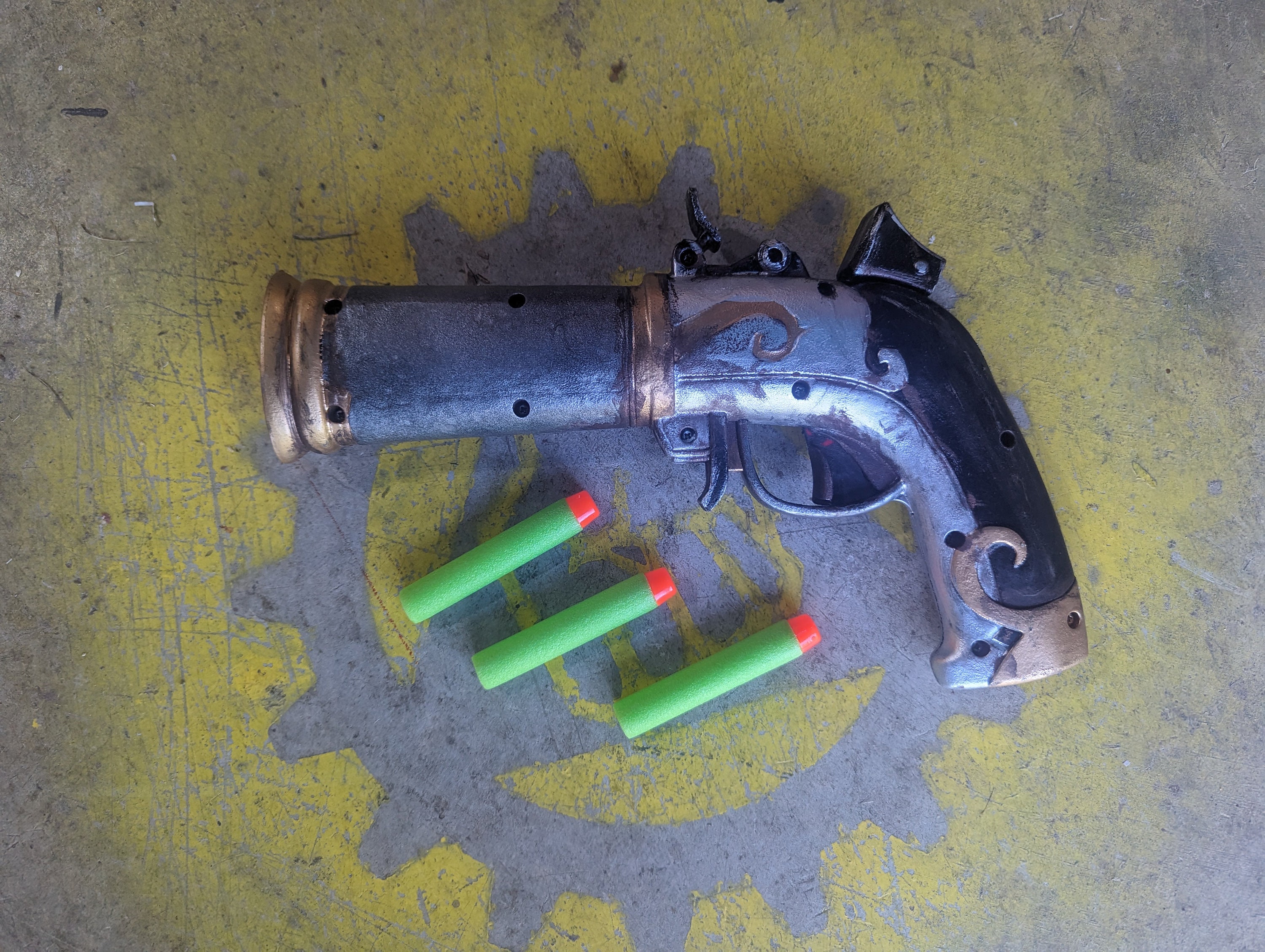 Nerf Flint-knock Custom Steampunk Pirate Black W/ Silver & Brass ...