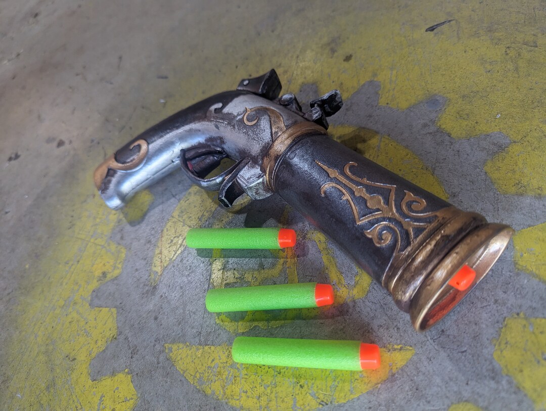 Nerf Flint-knock Custom Steampunk Pirate Black W/ Silver & Brass ...