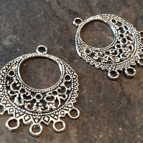 Round Filigree Chandelier Earring Forms Package of One Pair - Etsy