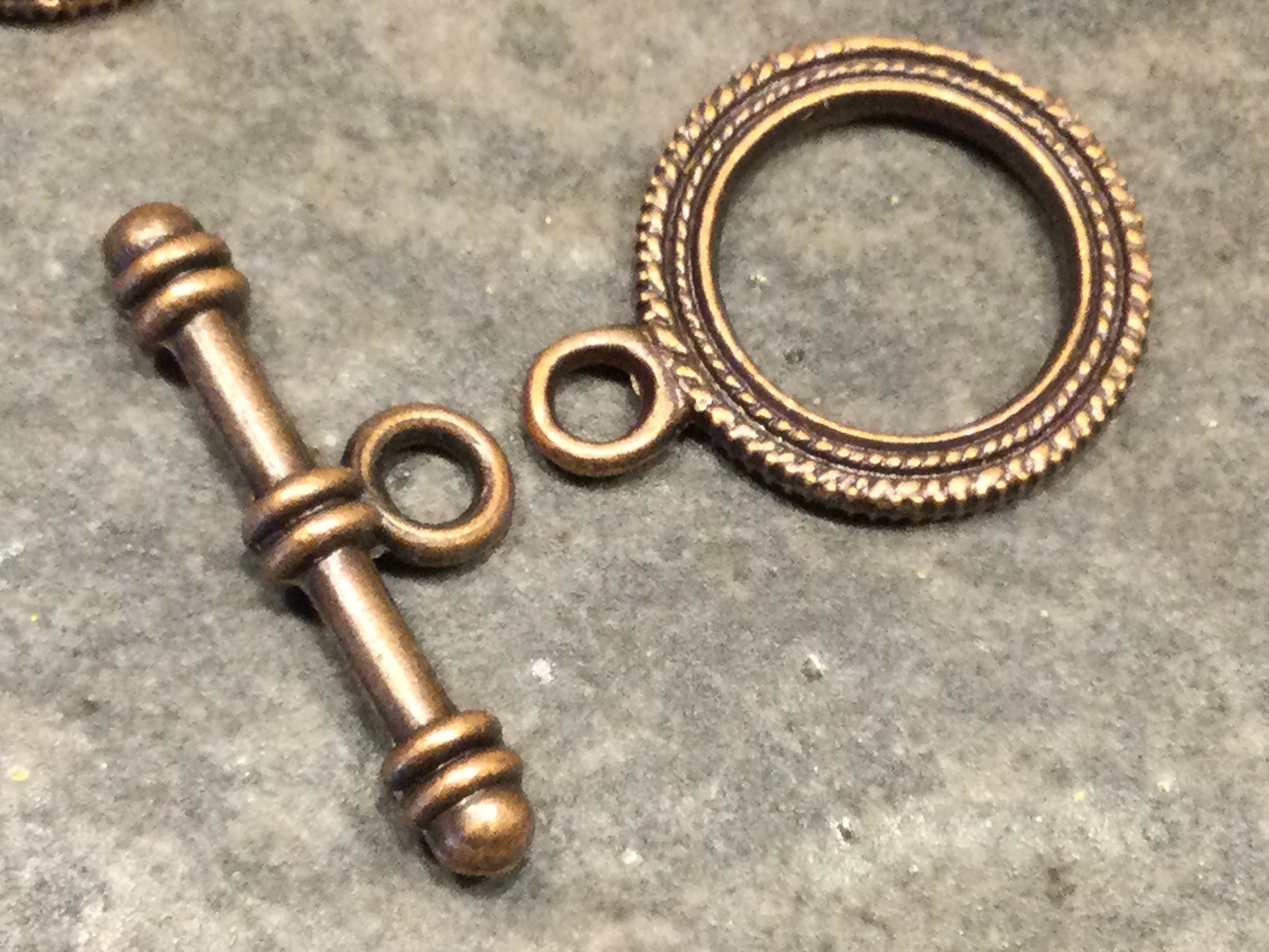 Copper Toggle Clasps With Rope Detail Package of 2 Clasps 24 X - Etsy