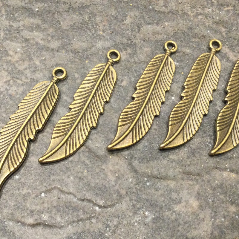 Feather Charm - Etsy