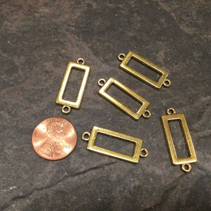 Antique Gold Rectangle Shape Connectors of 5 Connectors for Jewelry ...