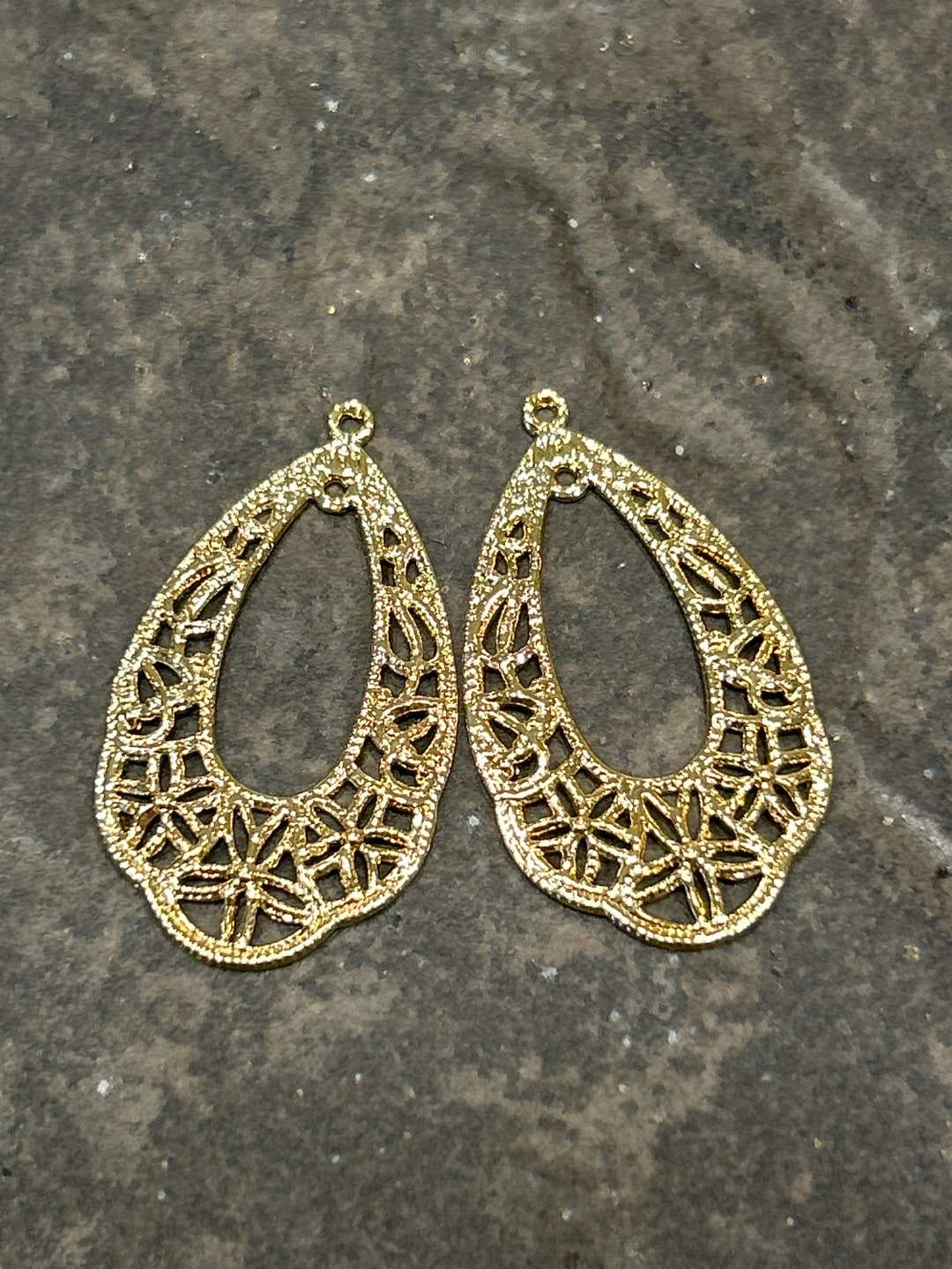 18k Goldplated Filigree Chandelier Earring Findings Package of 2 ...