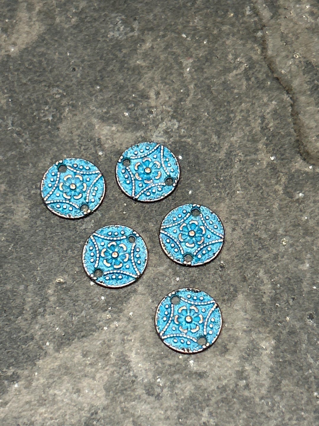 Round Copper Connectors With Patina Finish for Jewelry Making Earring ...