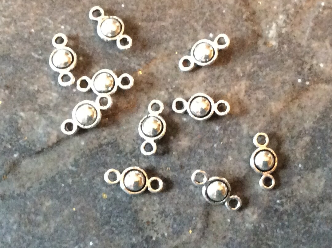 Silver Ball Connectors Package of 10 Connectors Great for Earrings and ...
