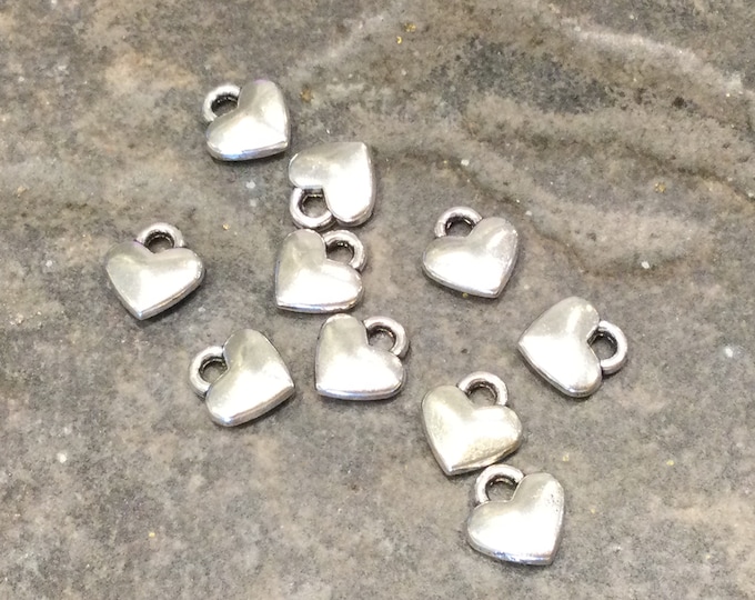 Large Heart Charms in Antique Bronze Finish With Green Patina Charms or ...