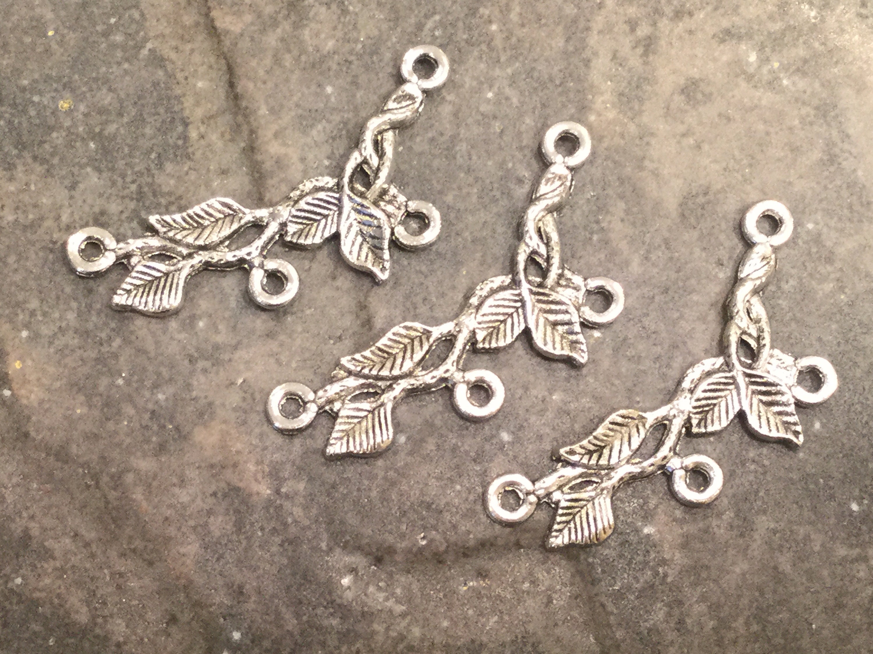 Fall Leaves Necklace Connector Package of 3 Necklace or Bracelet ...