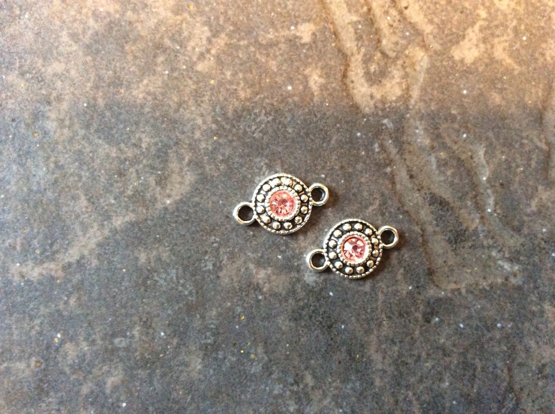 CLEARANCE Pink Rhinestone Circle Connectors Package of 2 October ...