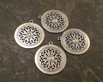 Large Silver Pendants With Filigree Pattern Great Quality Focal ...