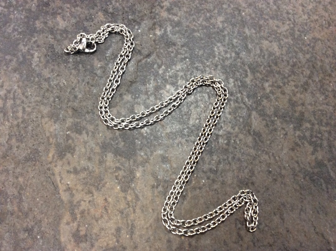 24" Stainless Steel Cable Link Chain With Lobster Claw Clasp Perfect ...