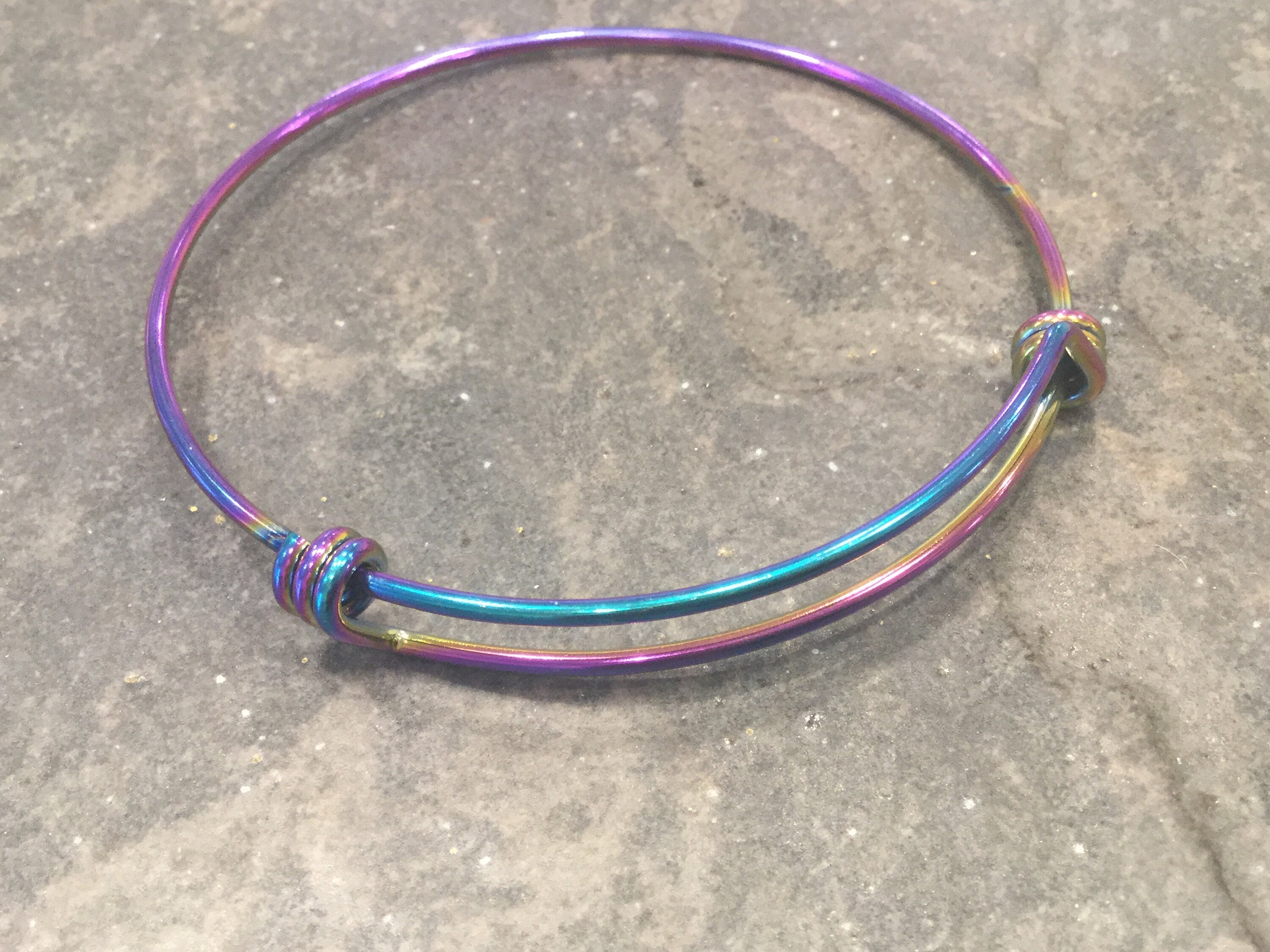 Rainbow Color Adjustable Wire Bangle Bracelet Blanks in | Etsy