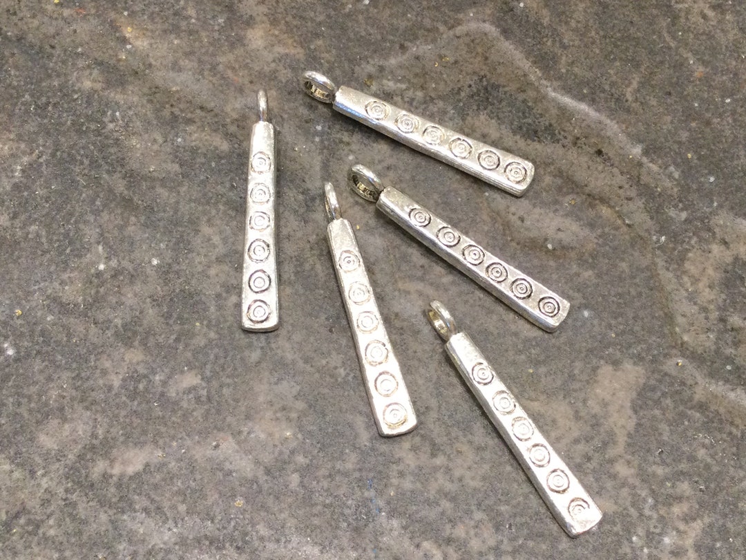 Tribal Style Embossed Stick Charms With Pendant Bail Package of 5 ...