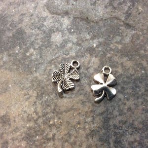 CLEARANCE Four Leaf Clover Charms Package of 5 Charms Irish Charms Good Luck Charms Antique ...