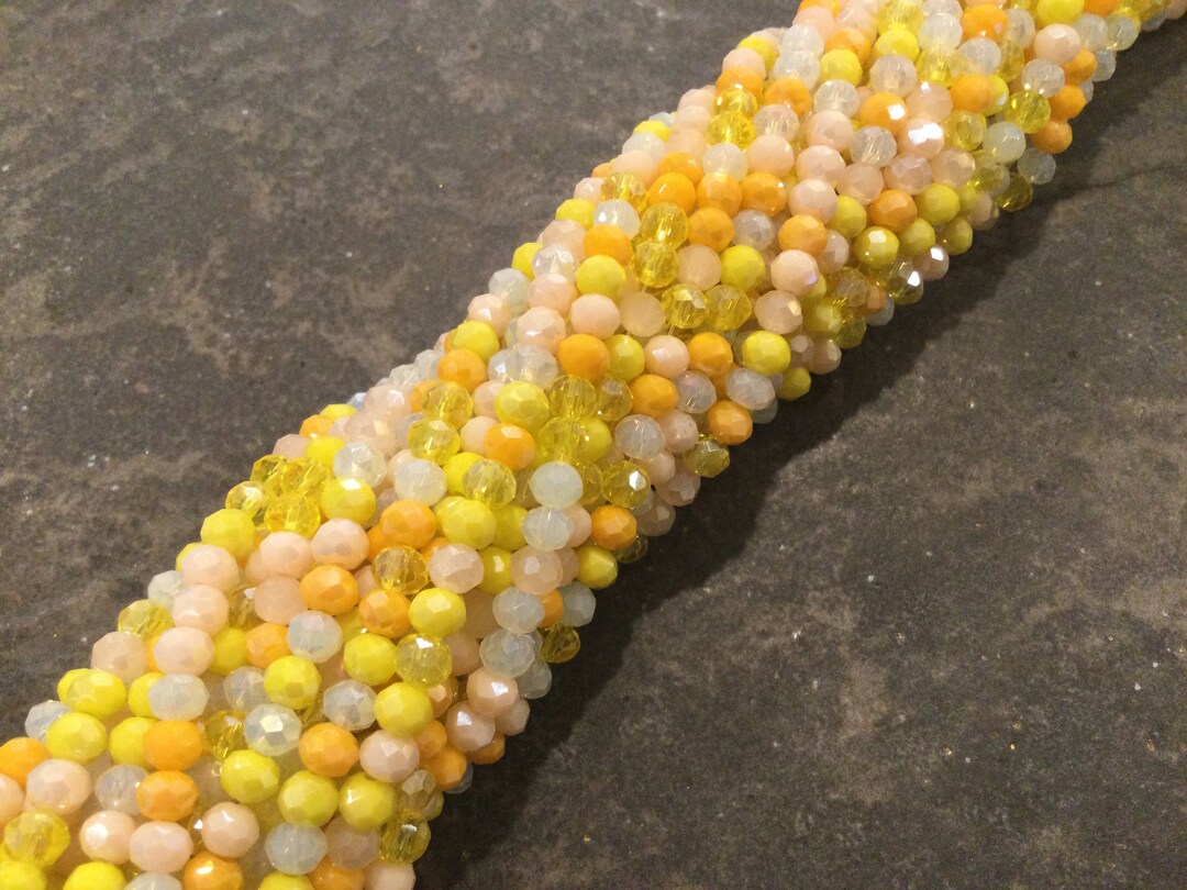 CLEARANCE Sparkling Candy Corn Multicolor Mix Faceted Crystal Rondelle ...
