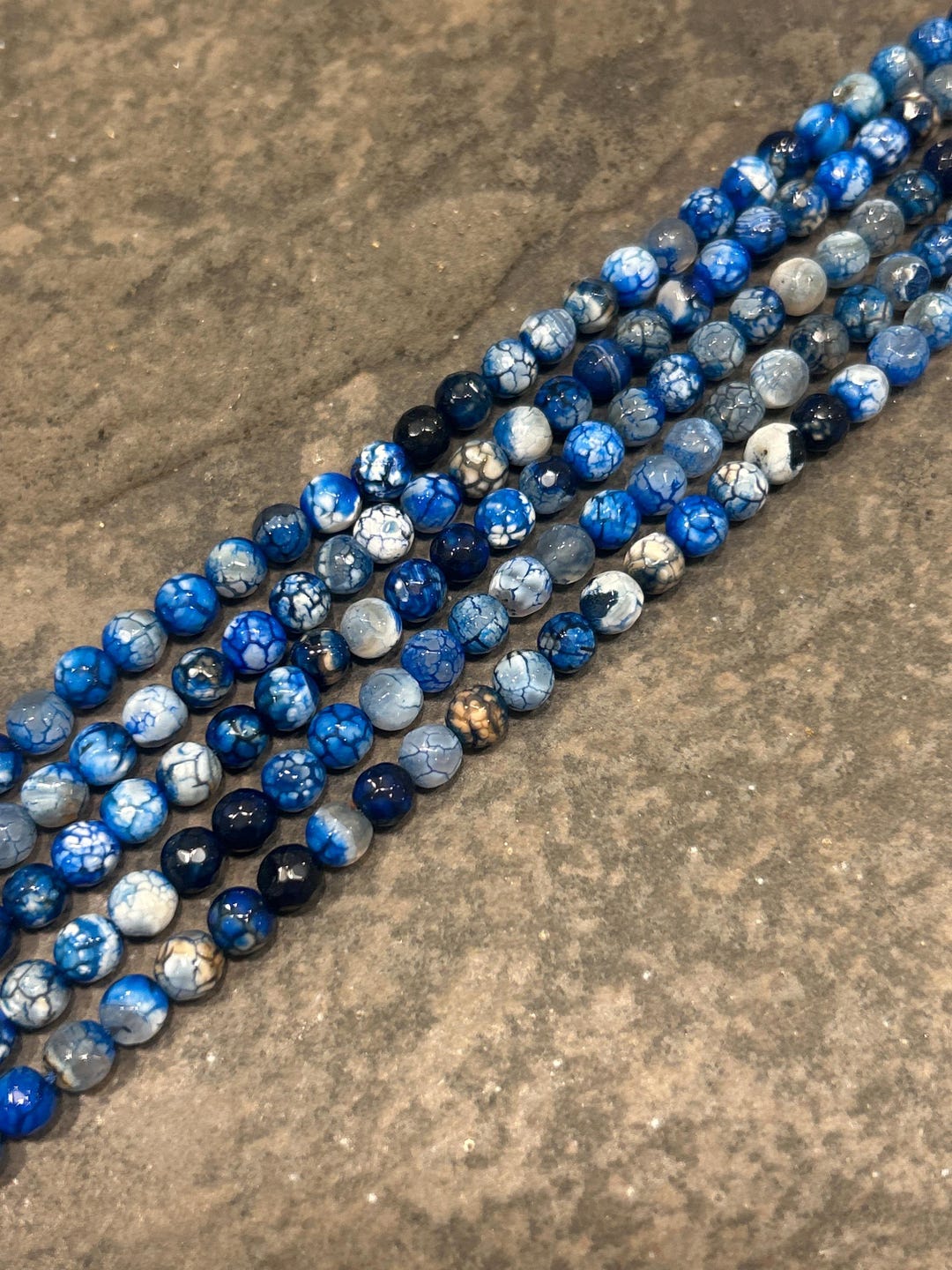 Blue Dragon Vein Agate 6mm Beads 14 Inch Strand for Jewelry Making ...