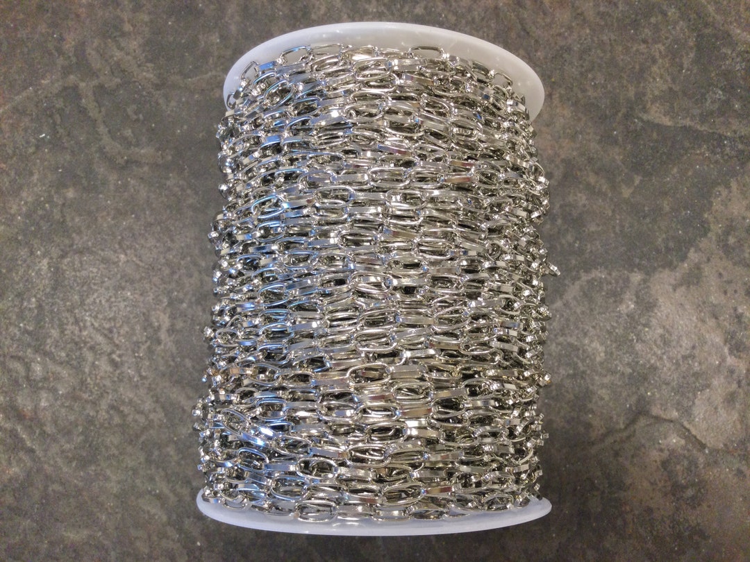 Silver Paper Clip Style Loose Chain for Jewelry Making 3 Feet ...