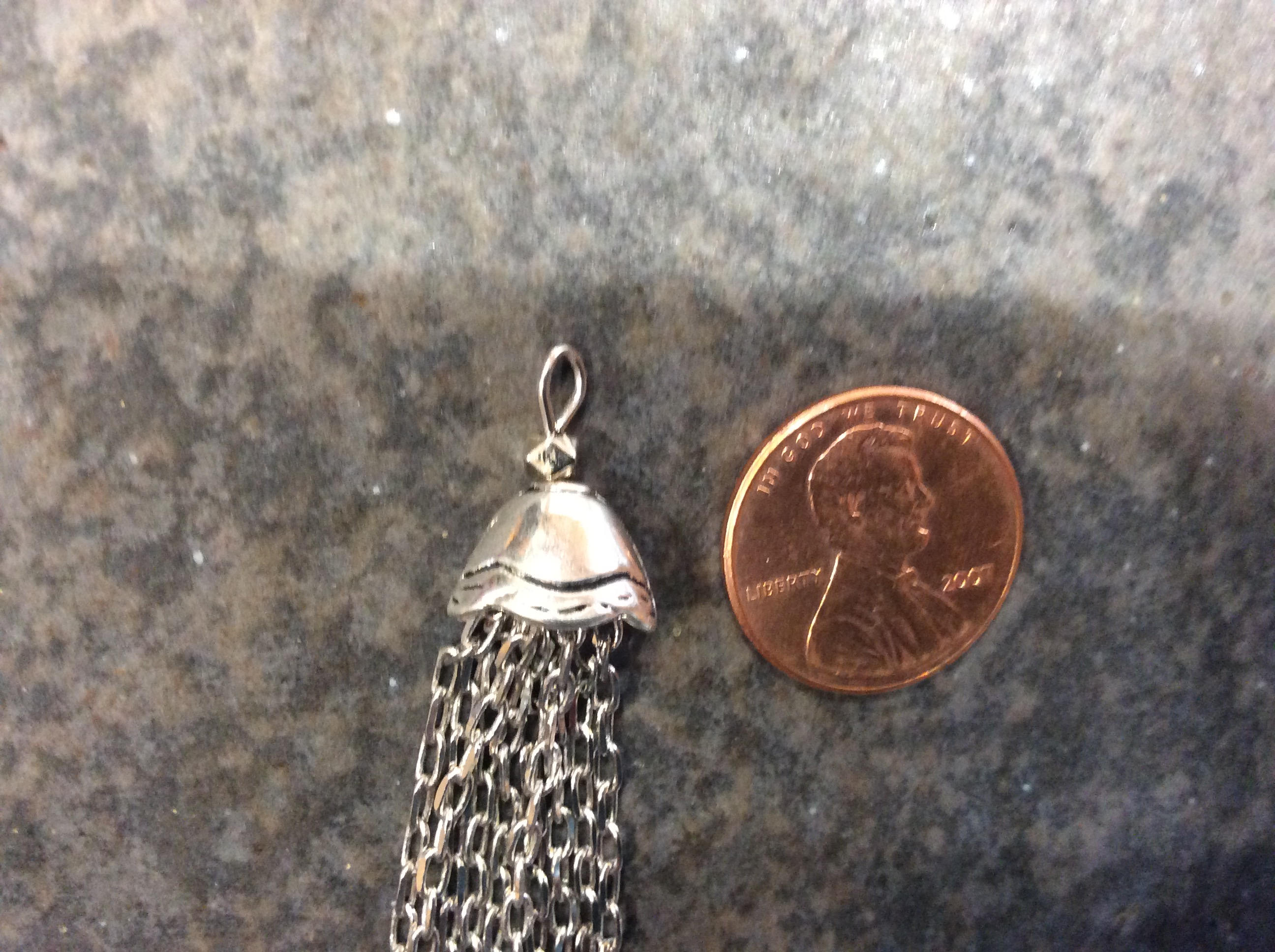 Long Silver Tassel Pendants Silver Finish metal chain tassel | Etsy