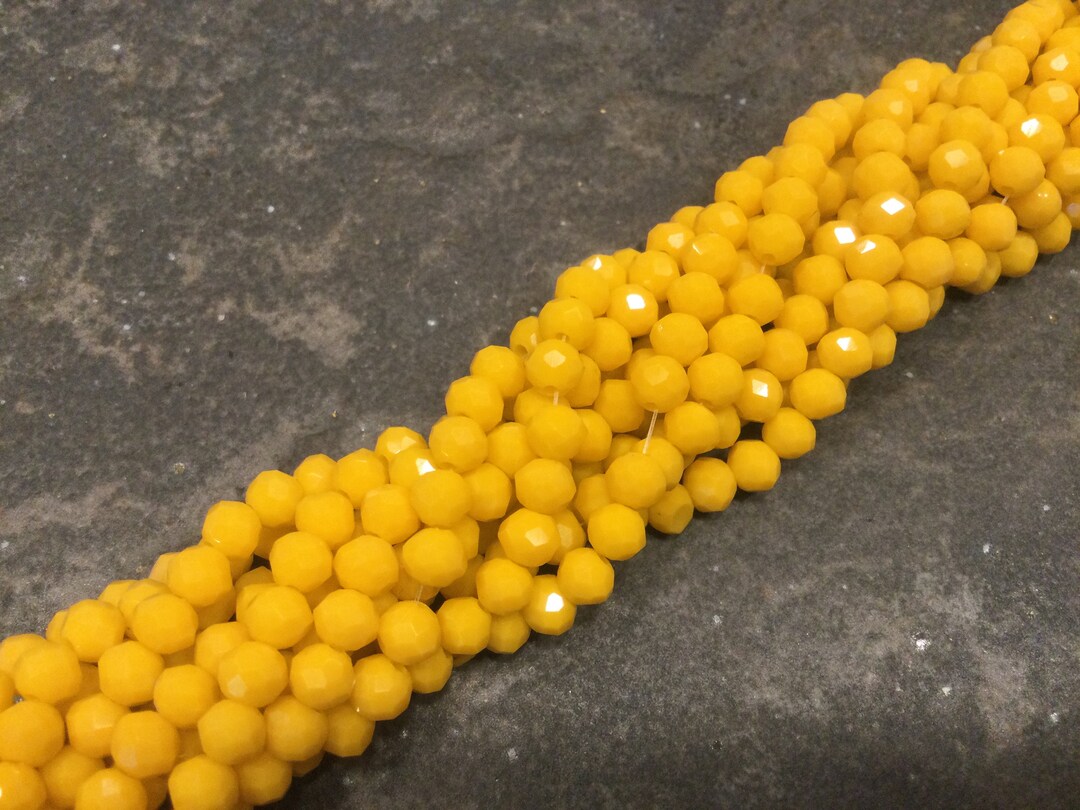 Opaque Deep Fall Gold With Pearl Luster Finish Faceted Crystal Rondelle ...