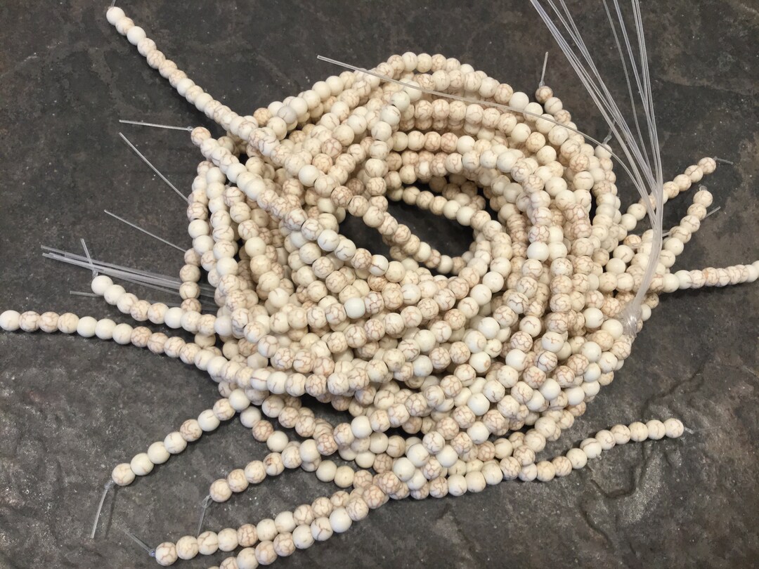 SPECIAL off White Turquoise Howlite Beads 6mm Full Strand of 60 Pieces ...