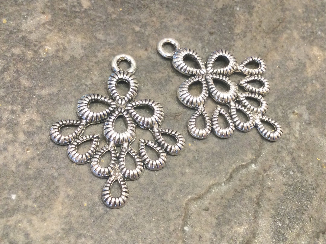 CLEARANCE Silver Filigree Chandelier Earring Findings Package of 1 Pair ...
