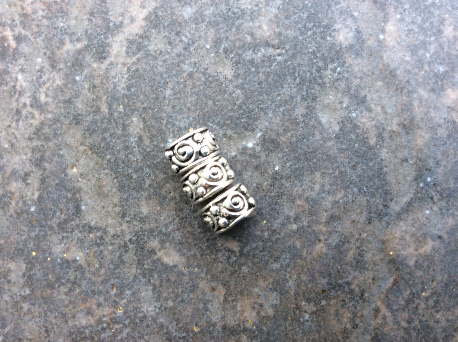 Filigree Tube Beads Package of 5 Beads Silver Large Hole Beads - Etsy