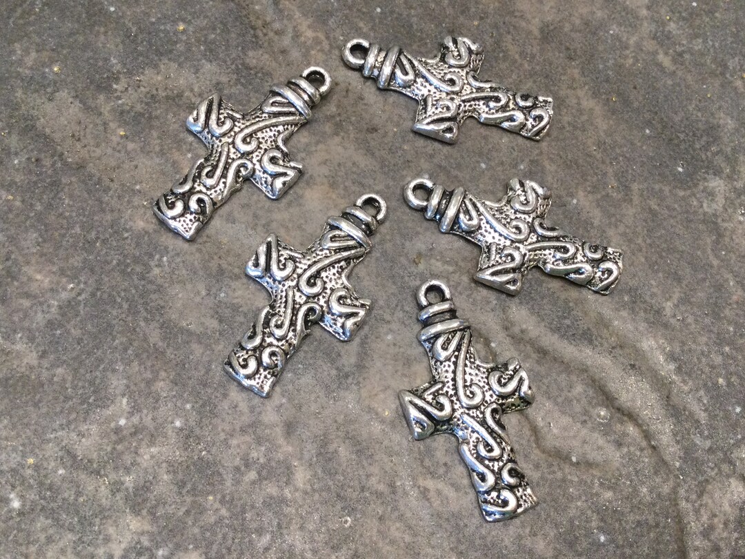 Rustic Filigree Cross Charms Package of 5 Religious and Christian ...