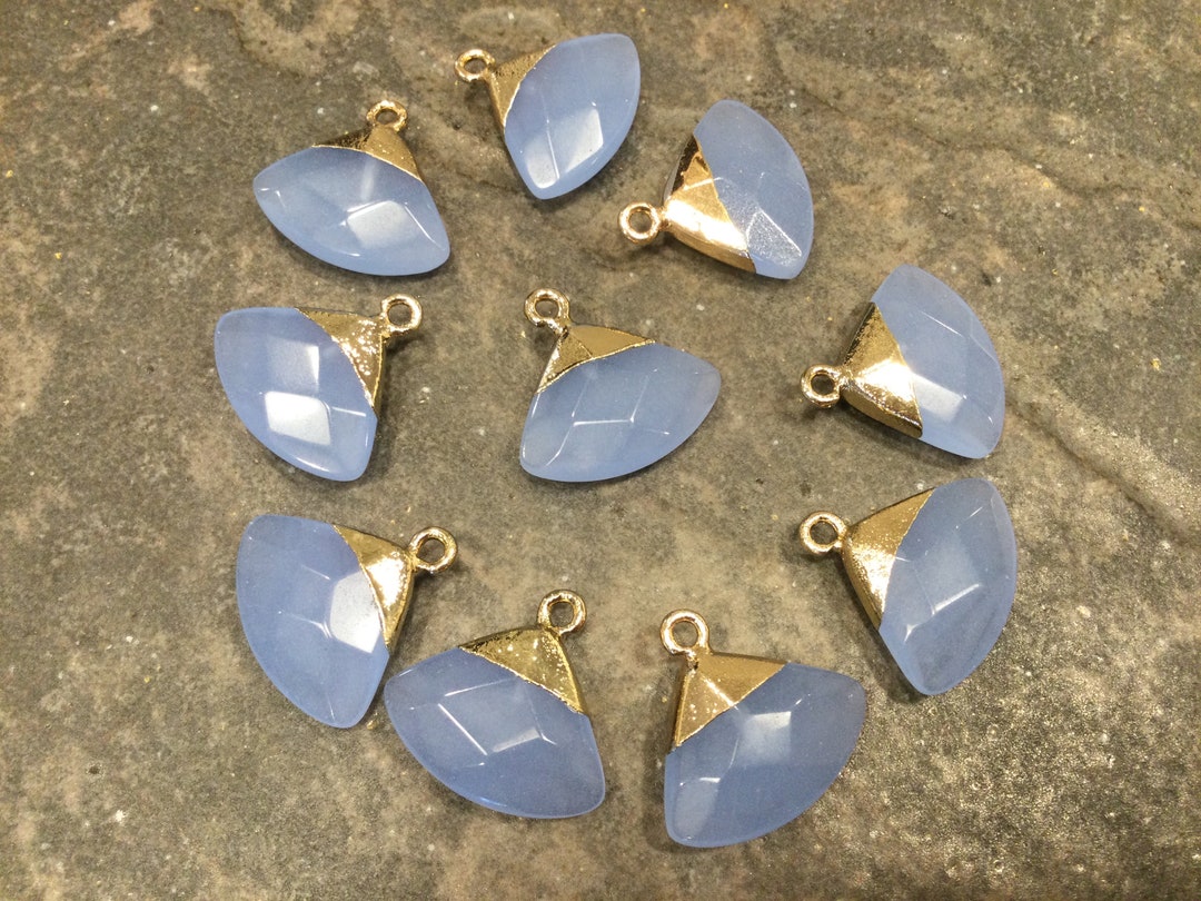Periwinkle Blue Jade Gemstone Pendants With Gold Plated Bail for Jewelry Making One Pendant - Etsy