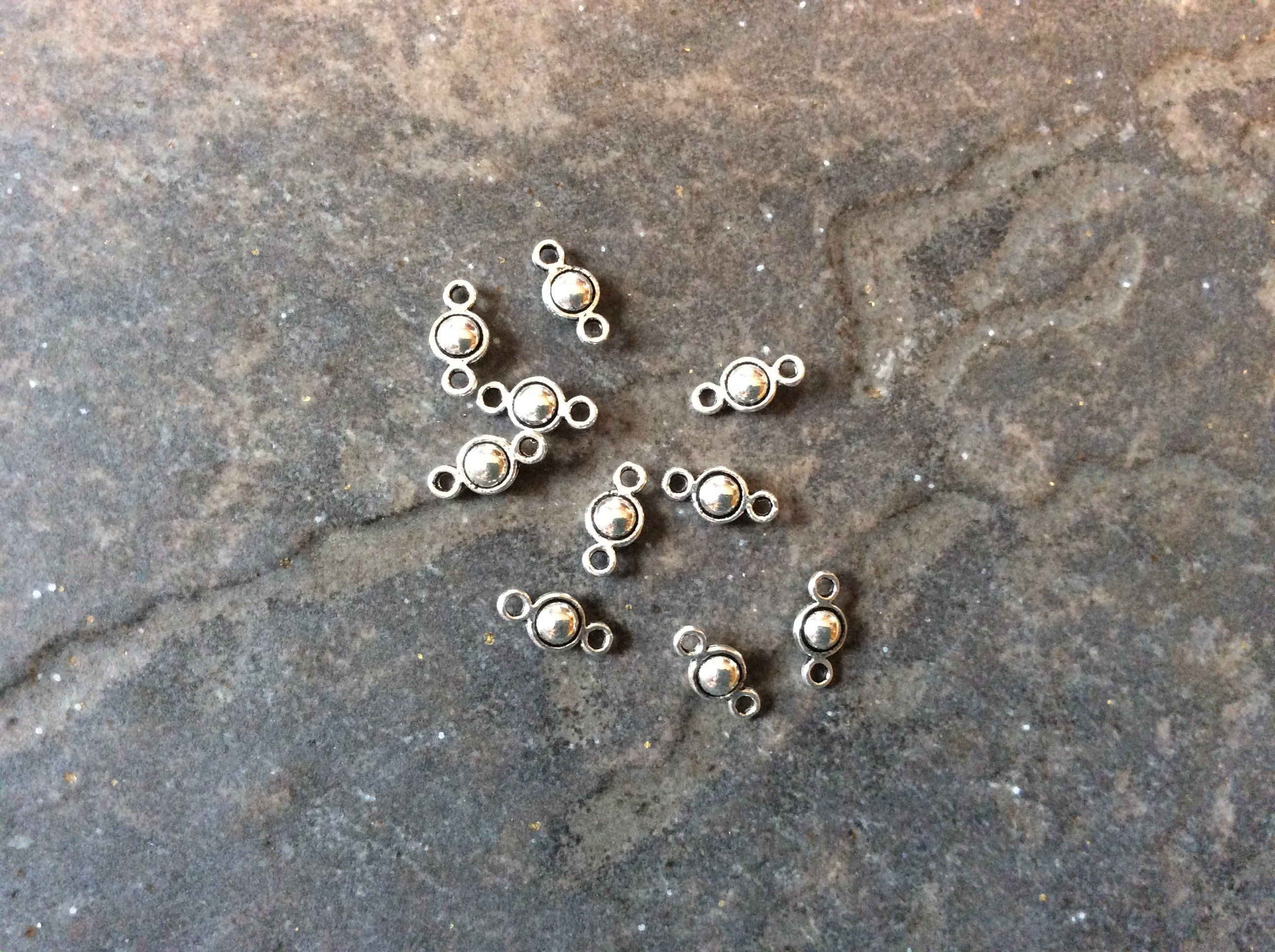 Silver Ball Connectors Package of 10 Connectors Great for Earrings and ...