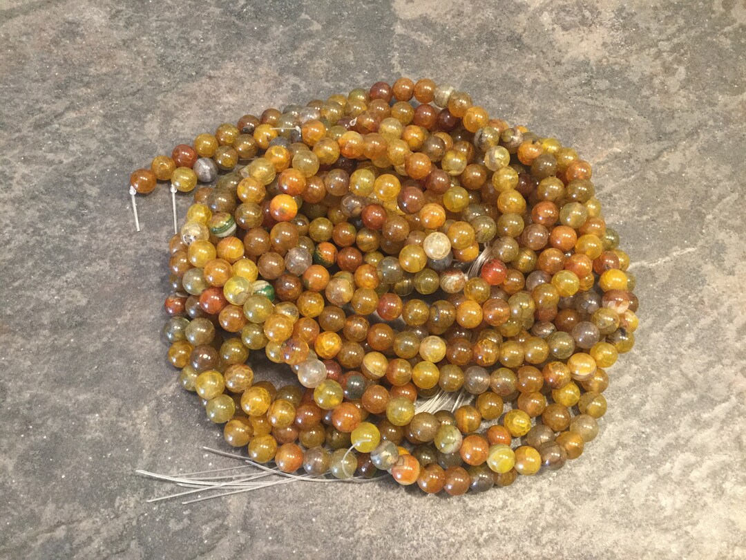 CLEARANCE Natural Dragon Vein Agate 8mm Beads 15 Inch Strand of 48 ...