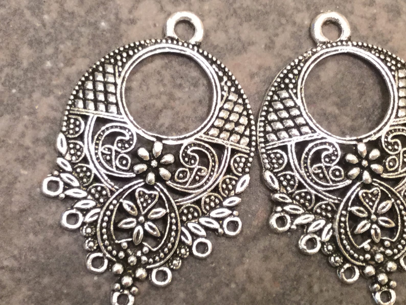 Round Filigree Chandelier Earring Forms Package of One Pair Ornate ...
