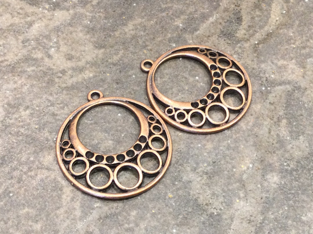 CLEARANCE Red Copper Filigree Chandelier Earring Findings Package of 2 ...