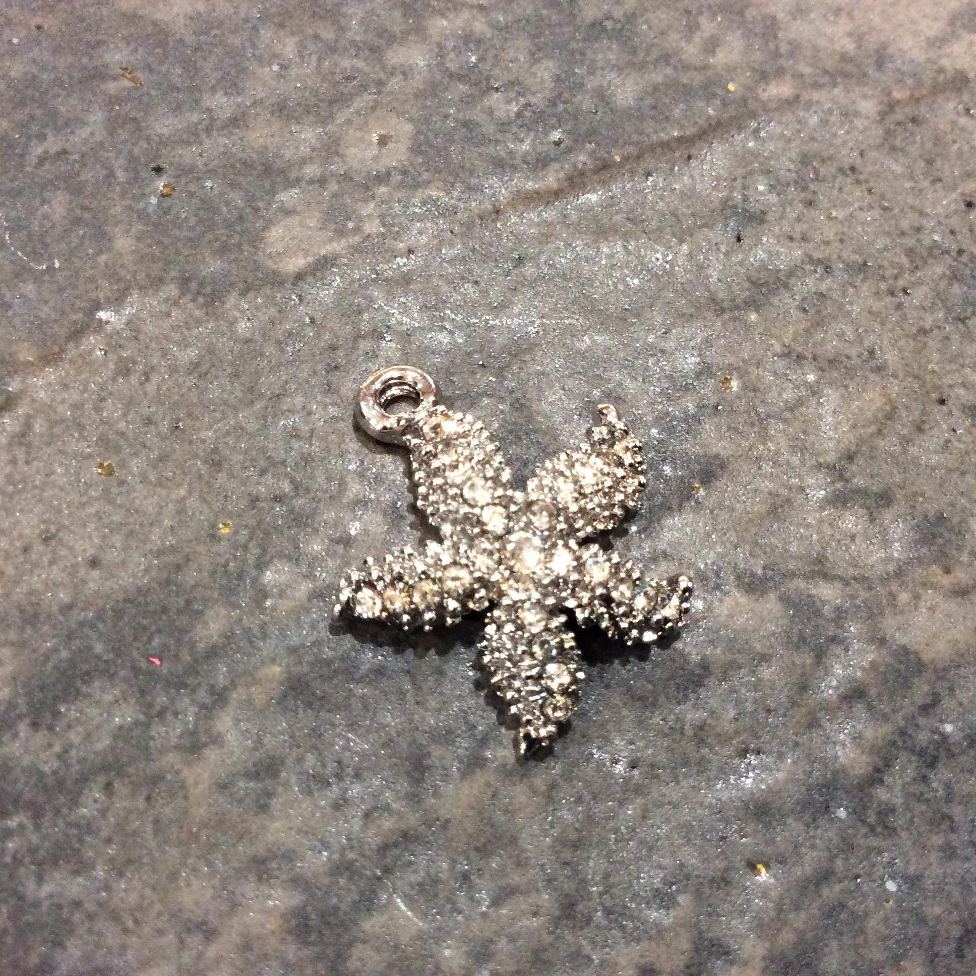 Silver Starfish Charms With Rhinestone Detail Package of 3 - Etsy