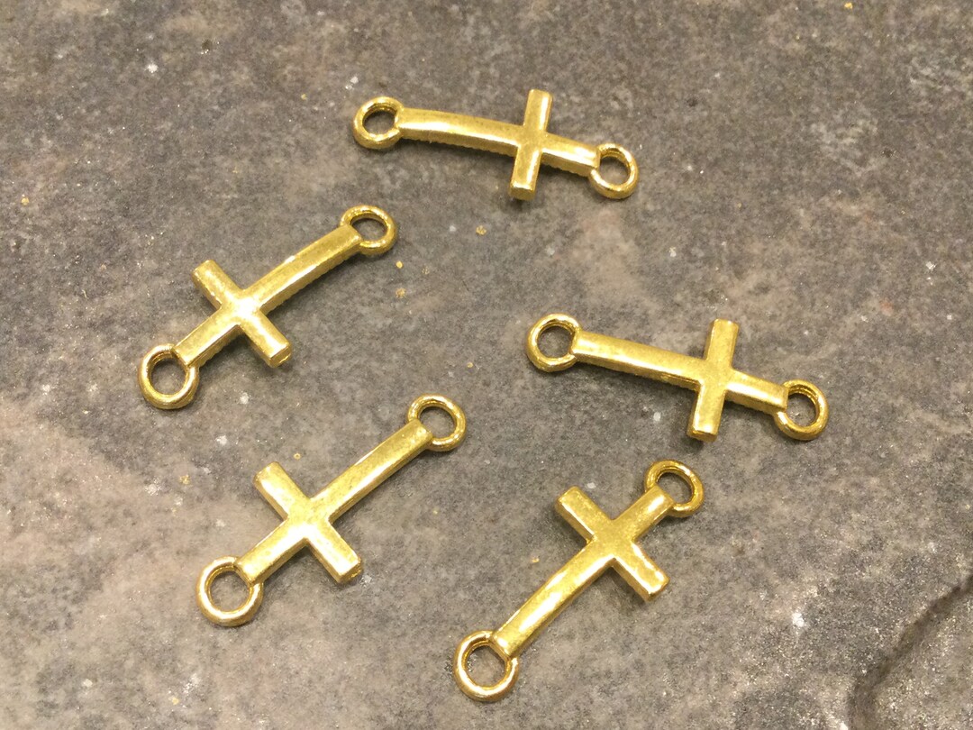 CLEARANCE Goldtone Sideways Cross Connectors Package of 5 Connectors ...