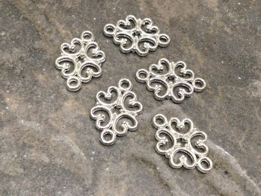 Clearance Silver Oval Filigree Connectors Package of 5 Connectors ...