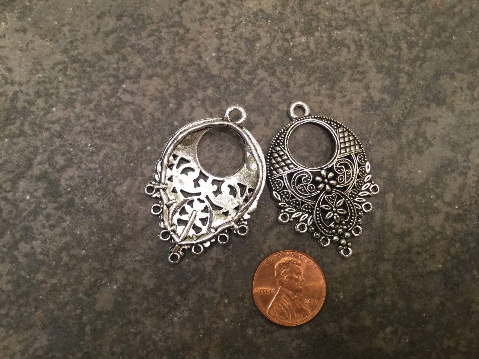 Round Filigree Chandelier Earring Forms Package of One Pair Ornate ...