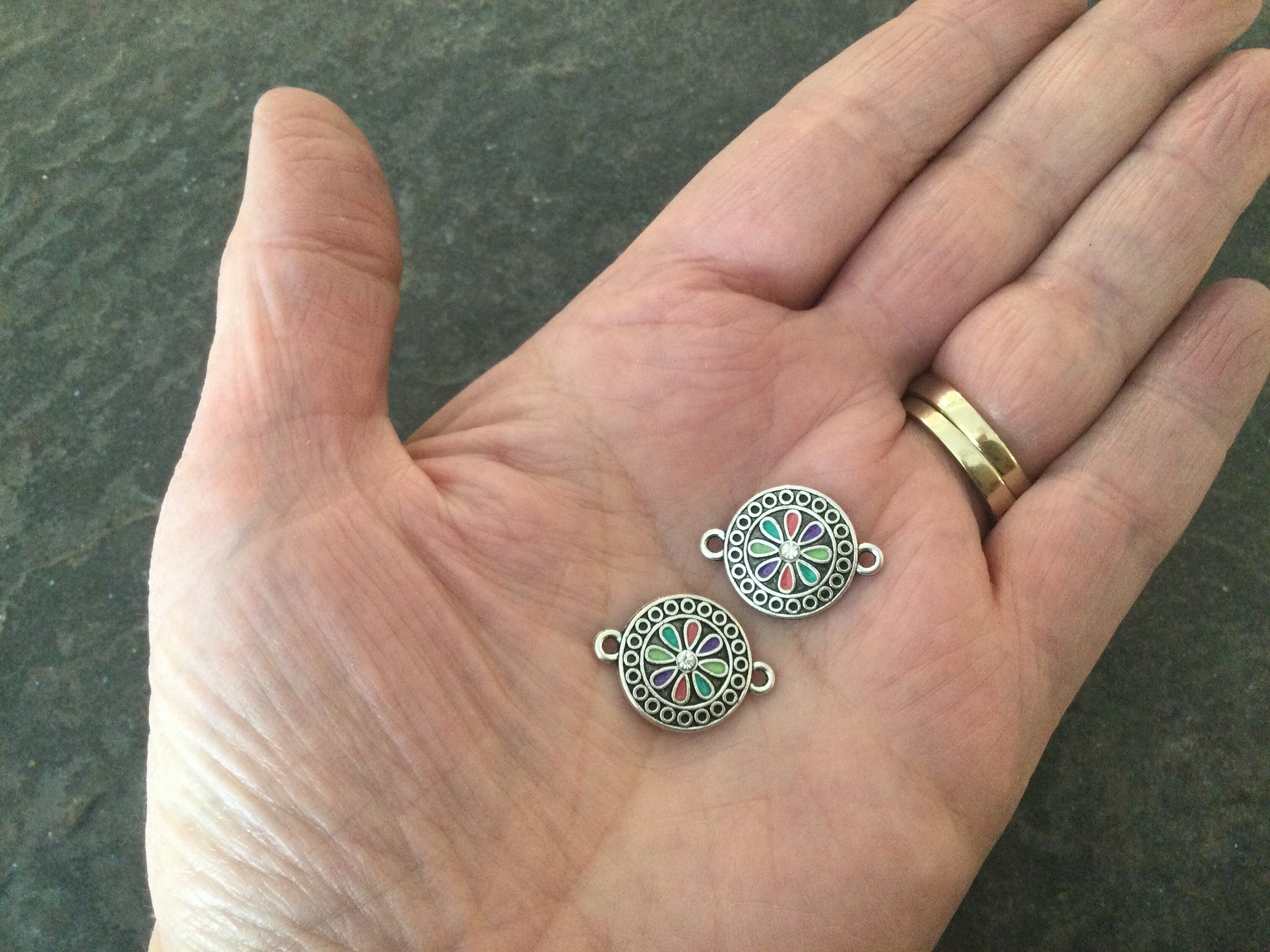 Colorful Enamel Connectors With Rhinestone Detail for Jewelry - Etsy