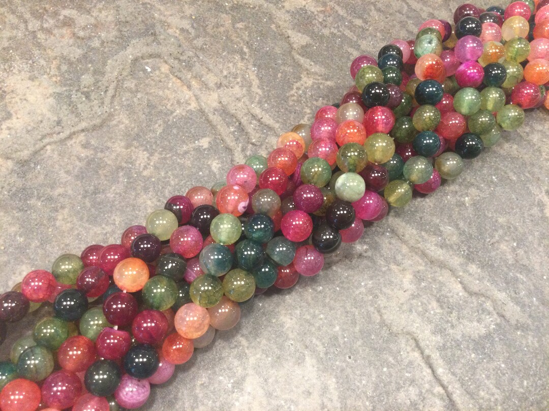CLEARANCE Fall Colors Dyed Agate Faceted 8mm Beads 15 Inch Strand for ...