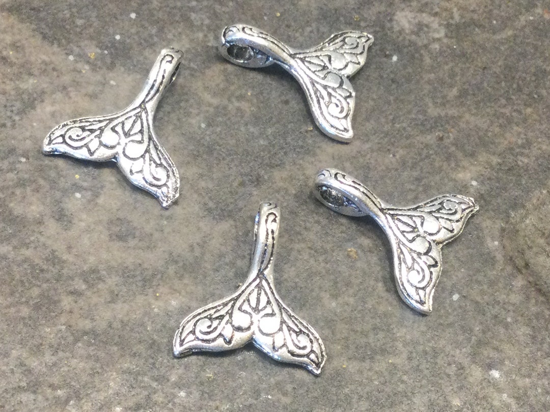 Mermaid Tail Charms in Antique Silver Finish With Filigree Detail ...
