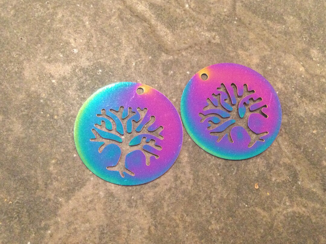 CLEARANCE Rainbow Finish Tree of Life Charms or Pendants Package of 2 ...