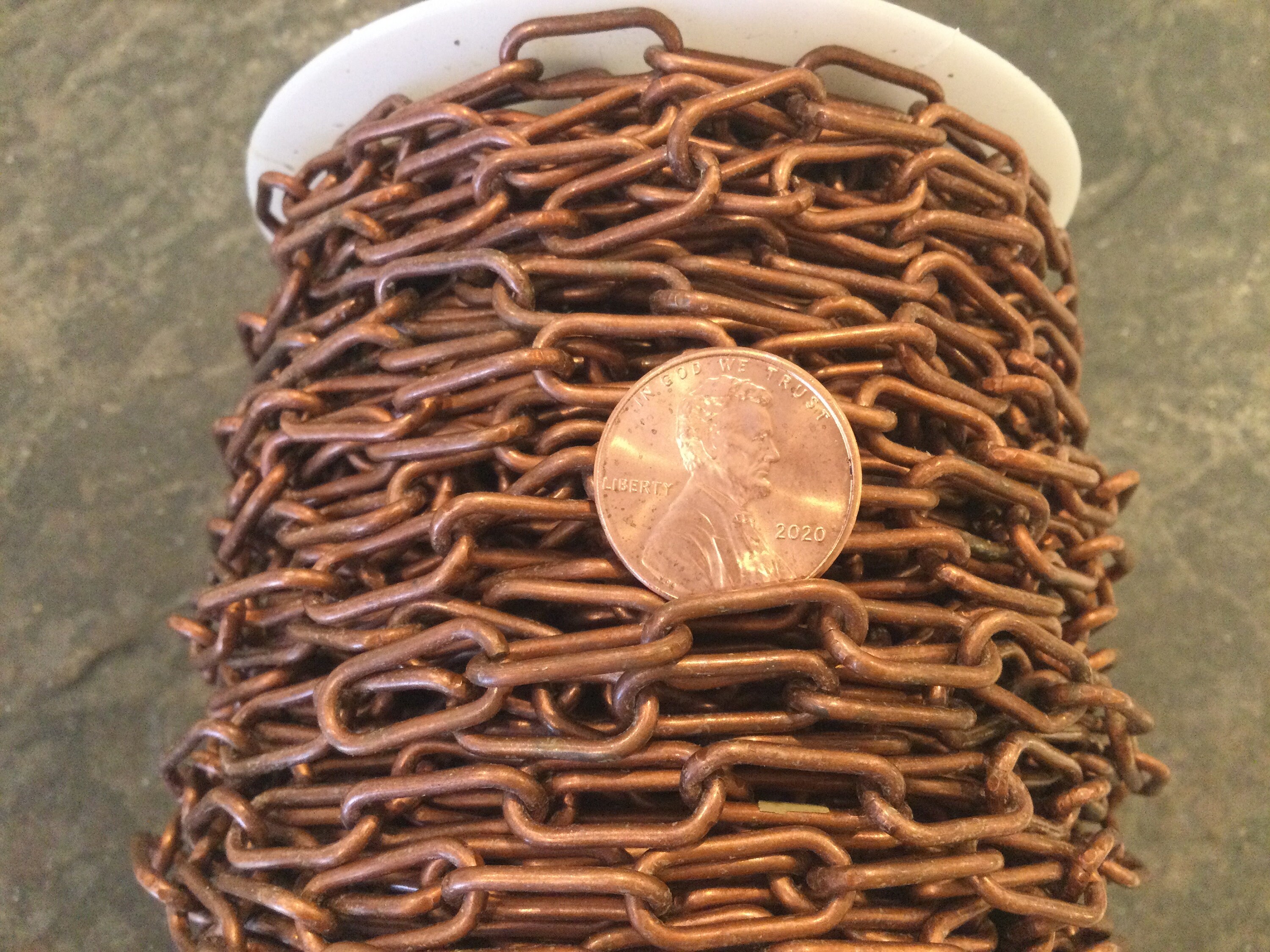 Copper paper clip style loose chain for jewelry making 3 feet | Etsy